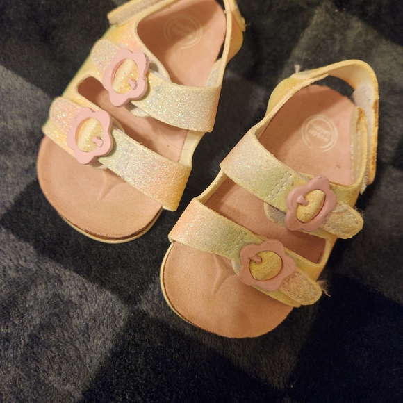 wonder nation | Shoes | Glittery Pink And Yellow Kids Sandals | Poshmark